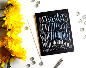 Scripture Art Micah 6:8 Chalkboard Style - Etsy