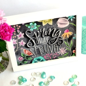Spring Art, Spring Decor, Spring Print, Chalkboard Art, Chalk Art ...