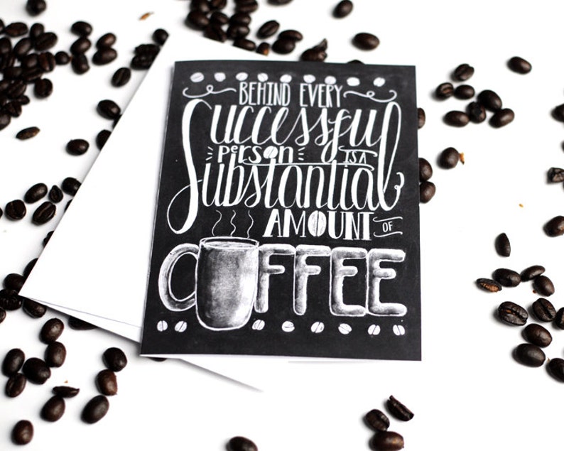 Funny Card Coffee Card Gift Coffee Art Congrats Card Chalk - Etsy