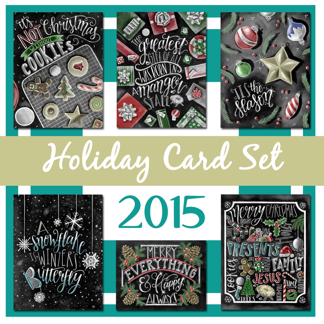 Christmas Card Set Holiday Card Set Christmas Card - Etsy