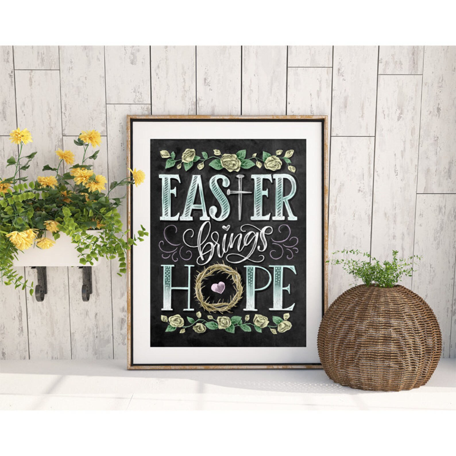 Easter Decor Easter Brings Hope Easter Sign Chalk Art - Etsy
