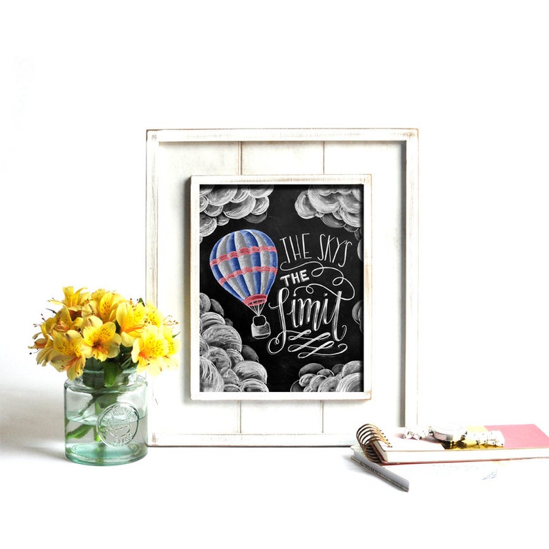 Chalk Art Chalkboard Art Inspirational Quote the Sky's - Etsy