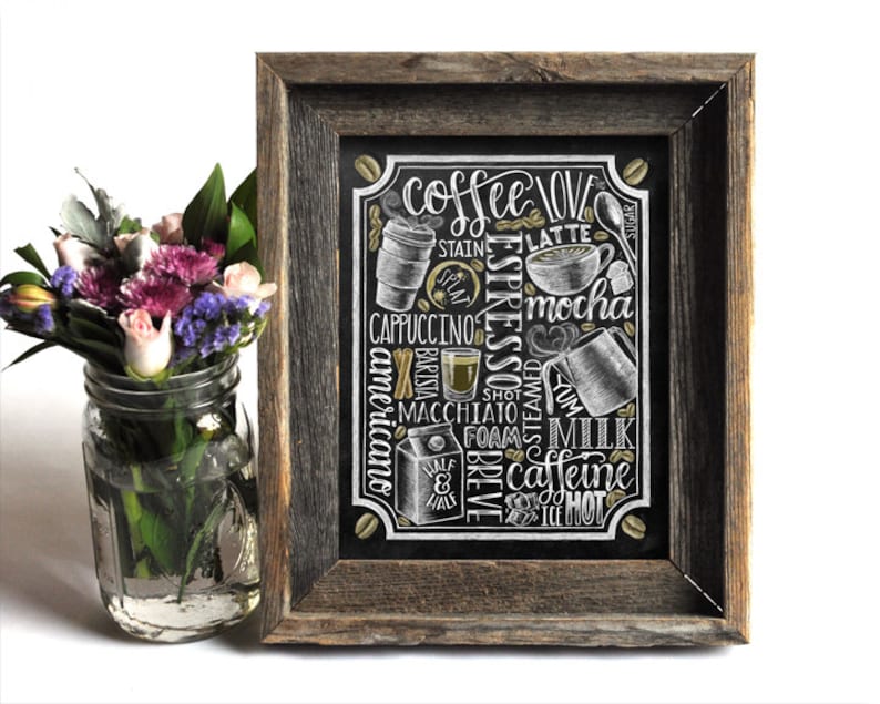 Coffee Sign Kitchen Art Coffee Bar Chalkboard Art Chalk - Etsy