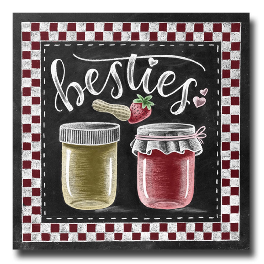 Best Friend Gift Besties Chalkboard Art Chalk Art Best | Etsy