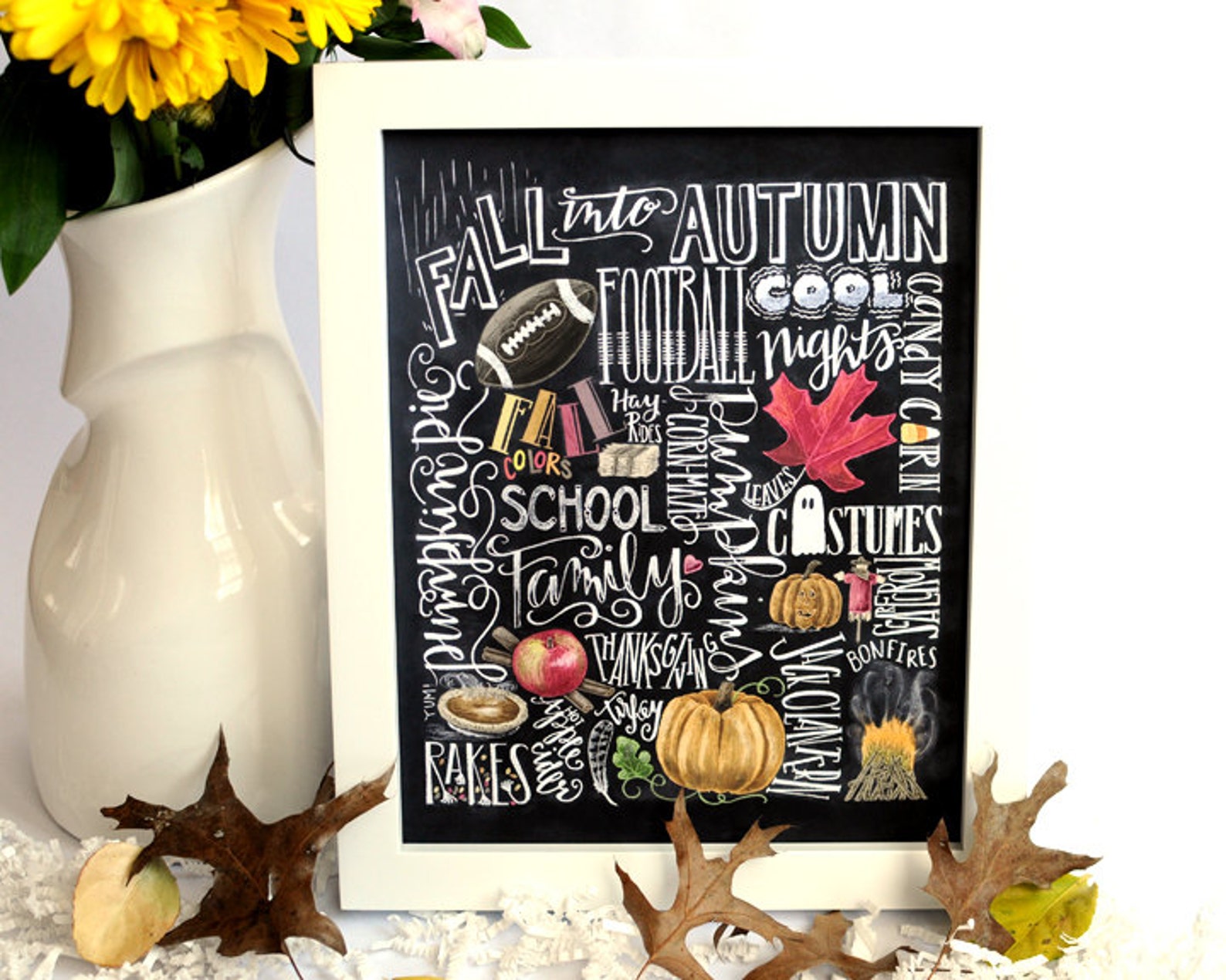 Fall Decor Fall Word Art Fall Art Chalkboard Art Chalk | Etsy