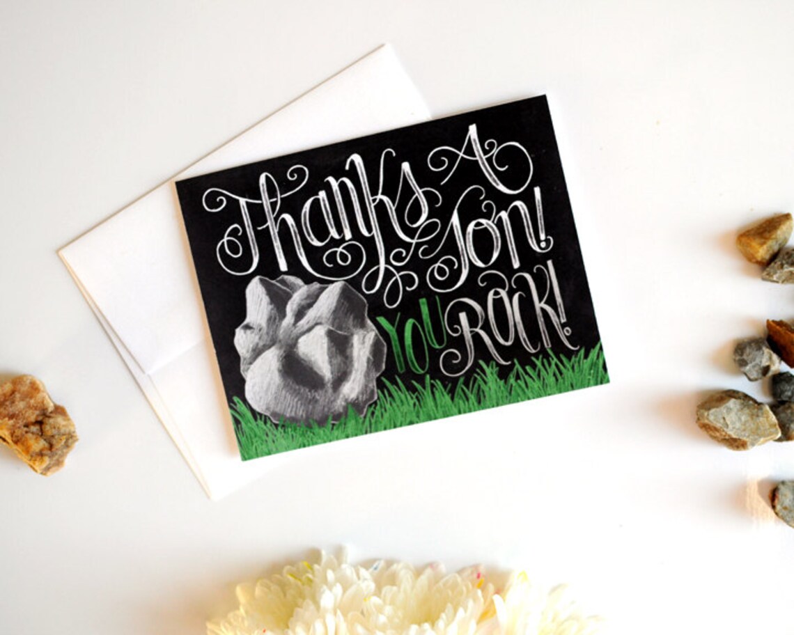 Funny Thank You Card You Rock Card Gratitude Card Appreciation Card ...
