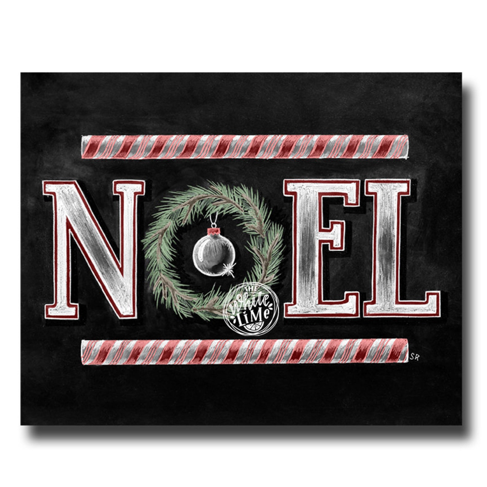 Noel Chalkboard Art Print, Christmas Holiday Decor - Etsy