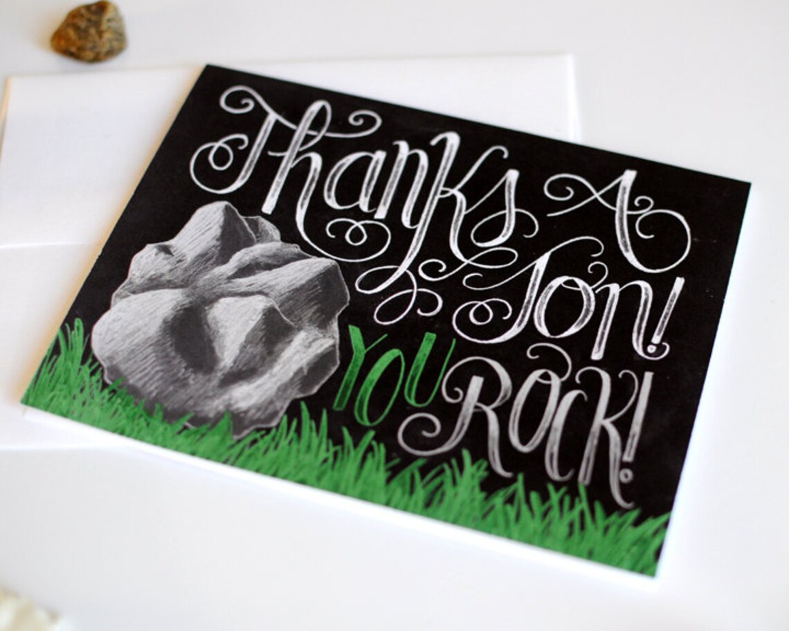 Funny Thank You Card You Rock Card Gratitude Card Appreciation Card ...