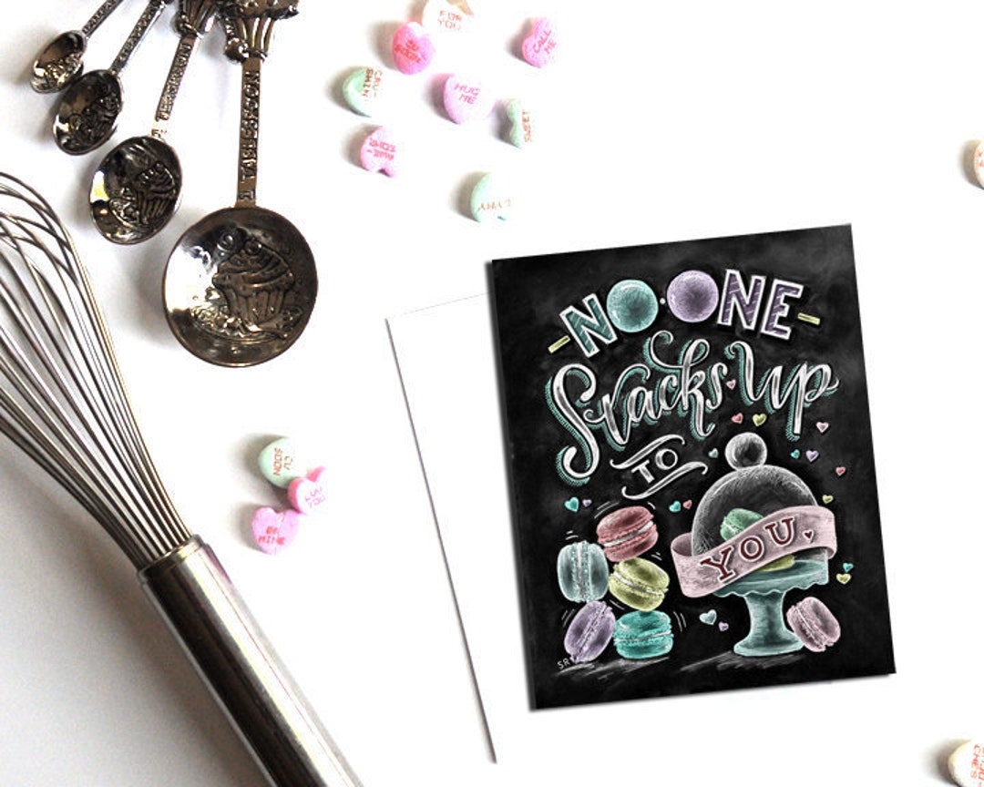 Macaron Card, Macaroon Card, Valentine's Day Card, Chalkboard Card ...