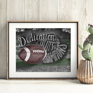 Football Decor, Football Art, Chalk Art, Chalkboard Art, Football Print ...