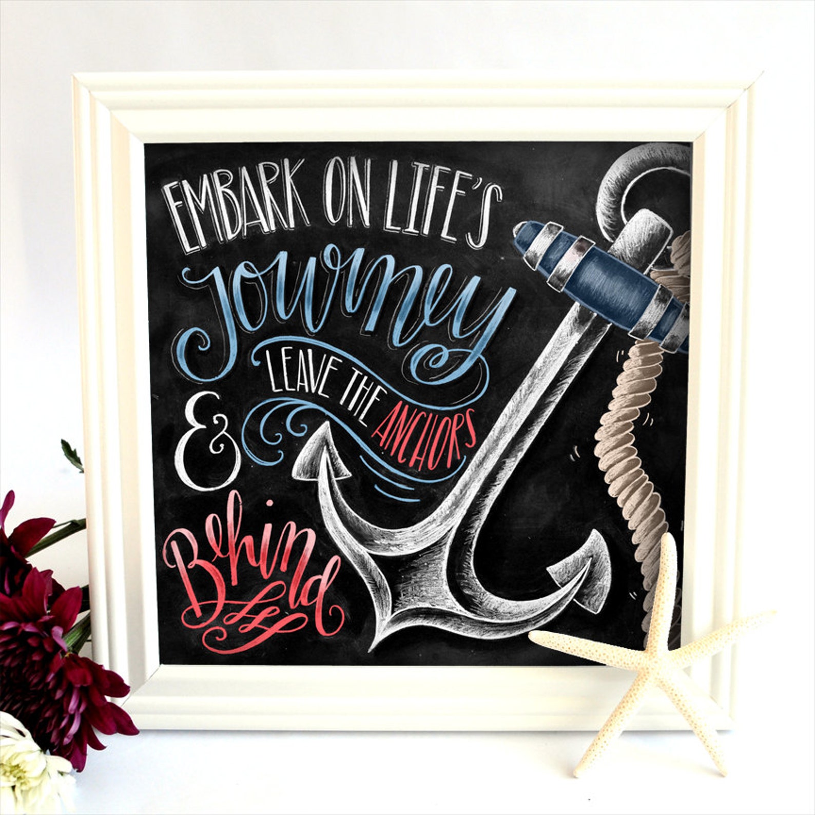 Nautical Decor Chalkboard Art Beach Art Anchor Chalk Art - Etsy Canada