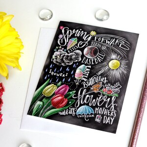 Spring Card, Chalkboard Art, Chalk Art, Chalkboard Sign, Typography ...