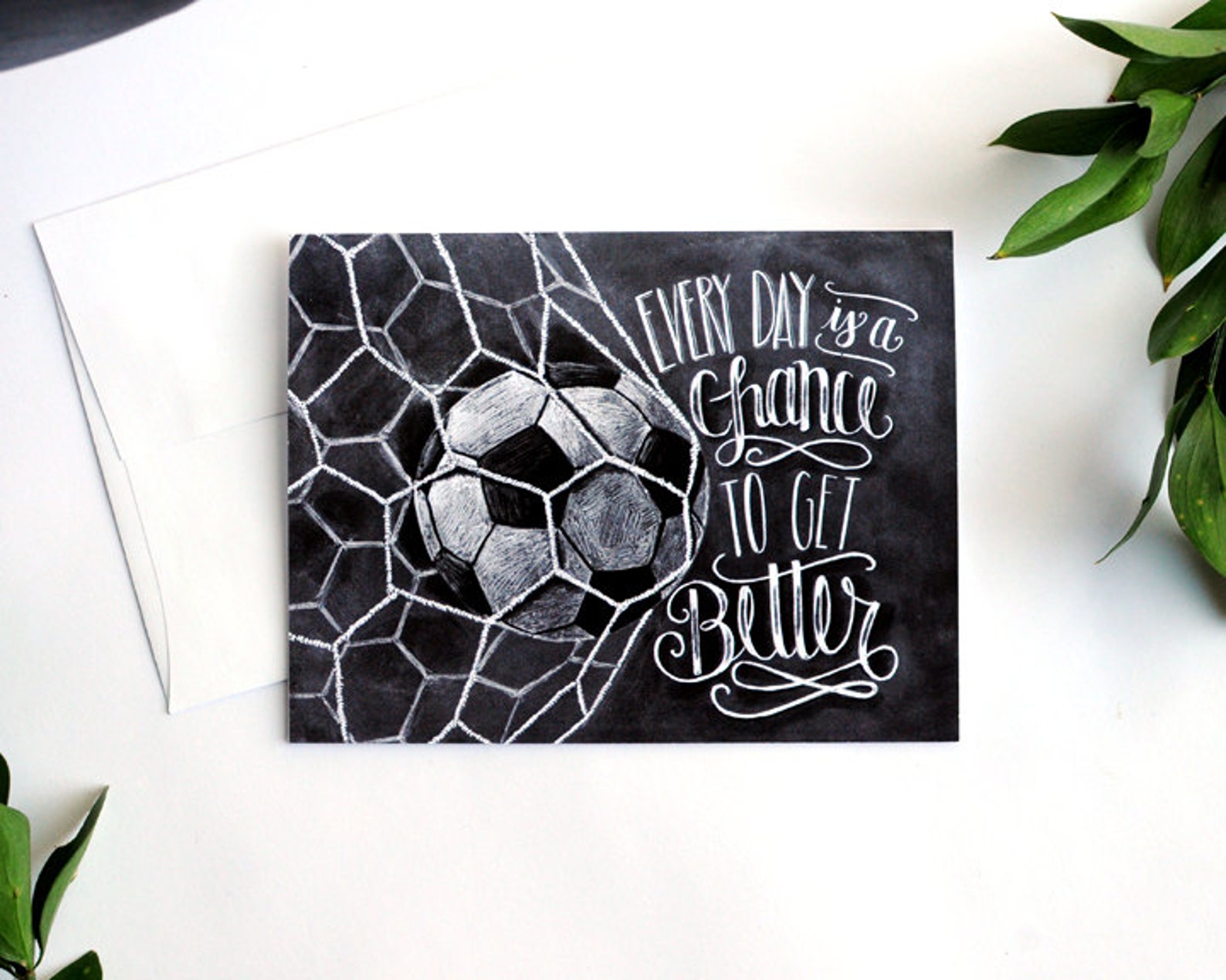 Soccer Card Soccer Coach Gift Motivational Quote Chalkboard | Etsy