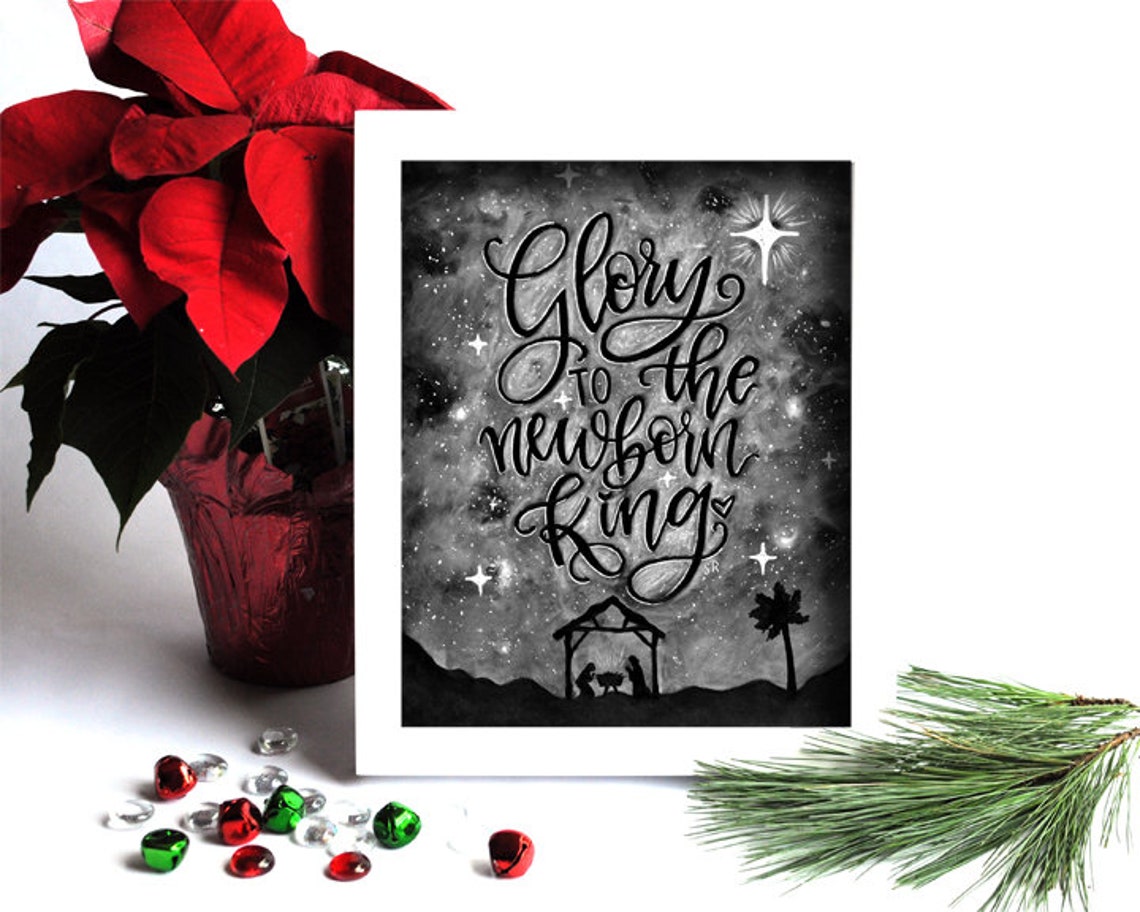 Glory to the Newborn King Sign Nativity Wall Art Chalkboard - Etsy