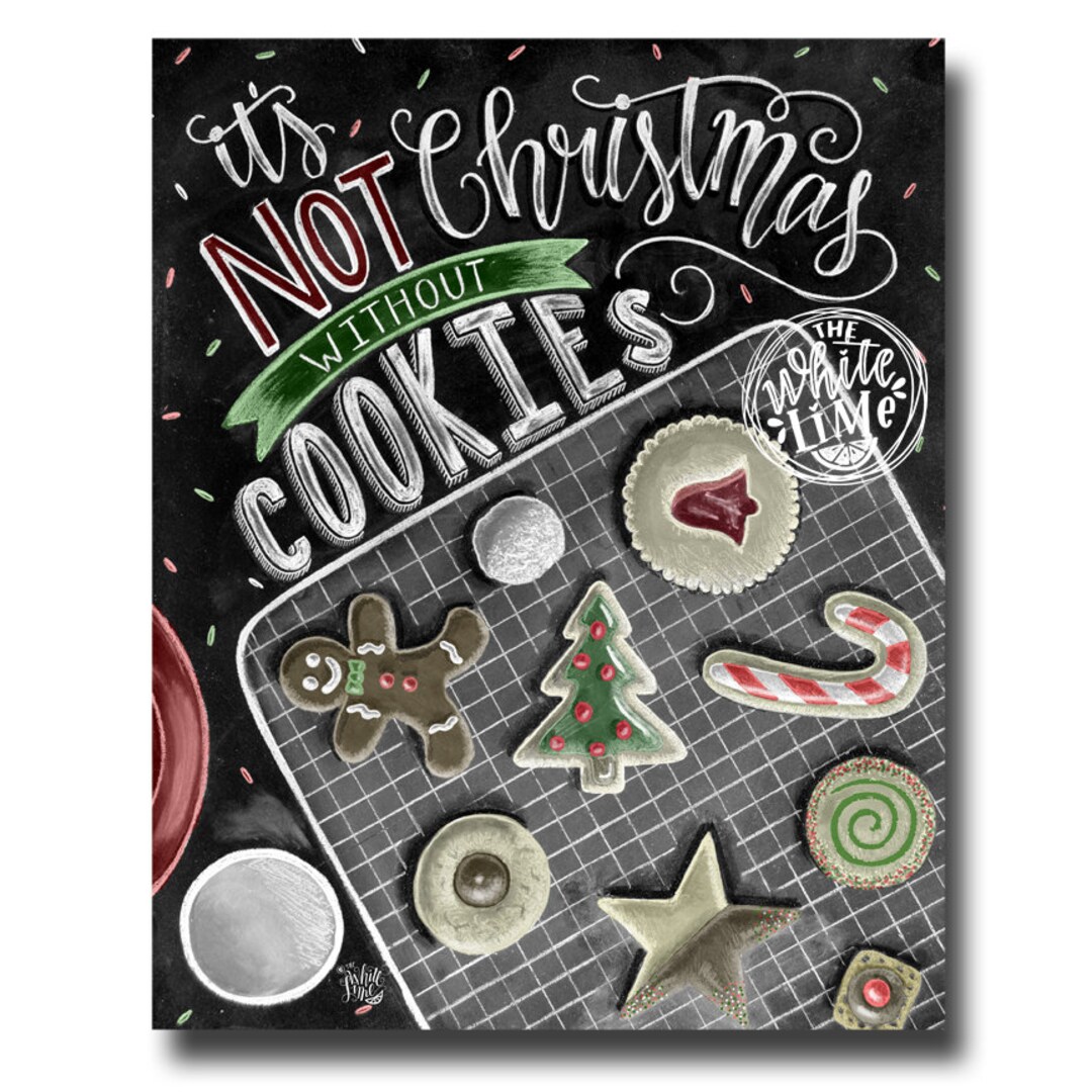 Christmas Cookie Exchange, Christmas Cookie Party, Holiday Sign, Chalk ...