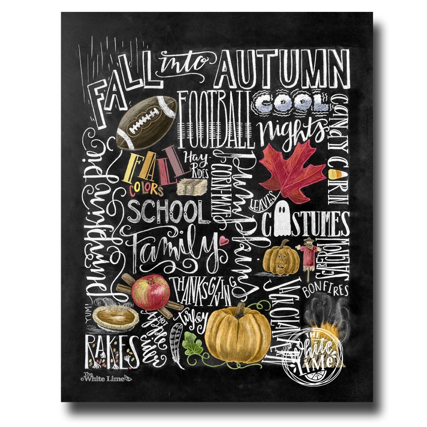 Fall Decor Fall Word Art Fall Art Chalkboard Art Chalk - Etsy