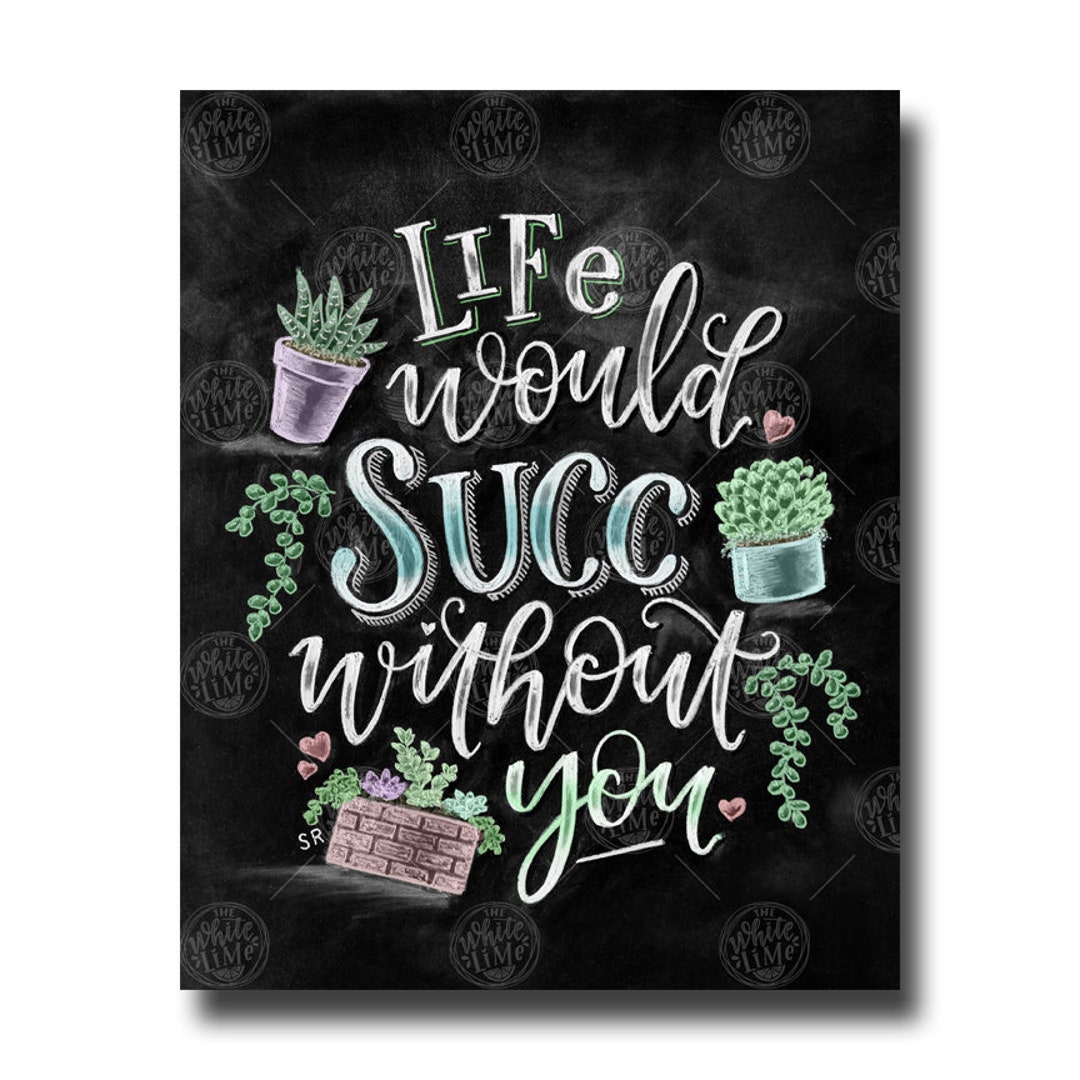 Succulent Gift, Love Sign, Chalkboard Art, Succulent Art, Valentine's ...