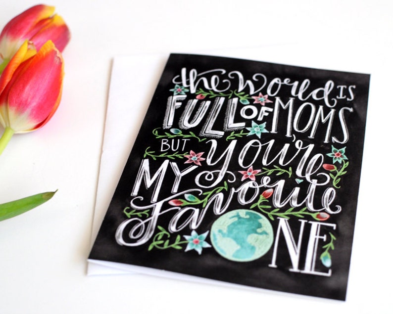 Hand Lettered Mothers Day Card, Chalkboard Art - Etsy