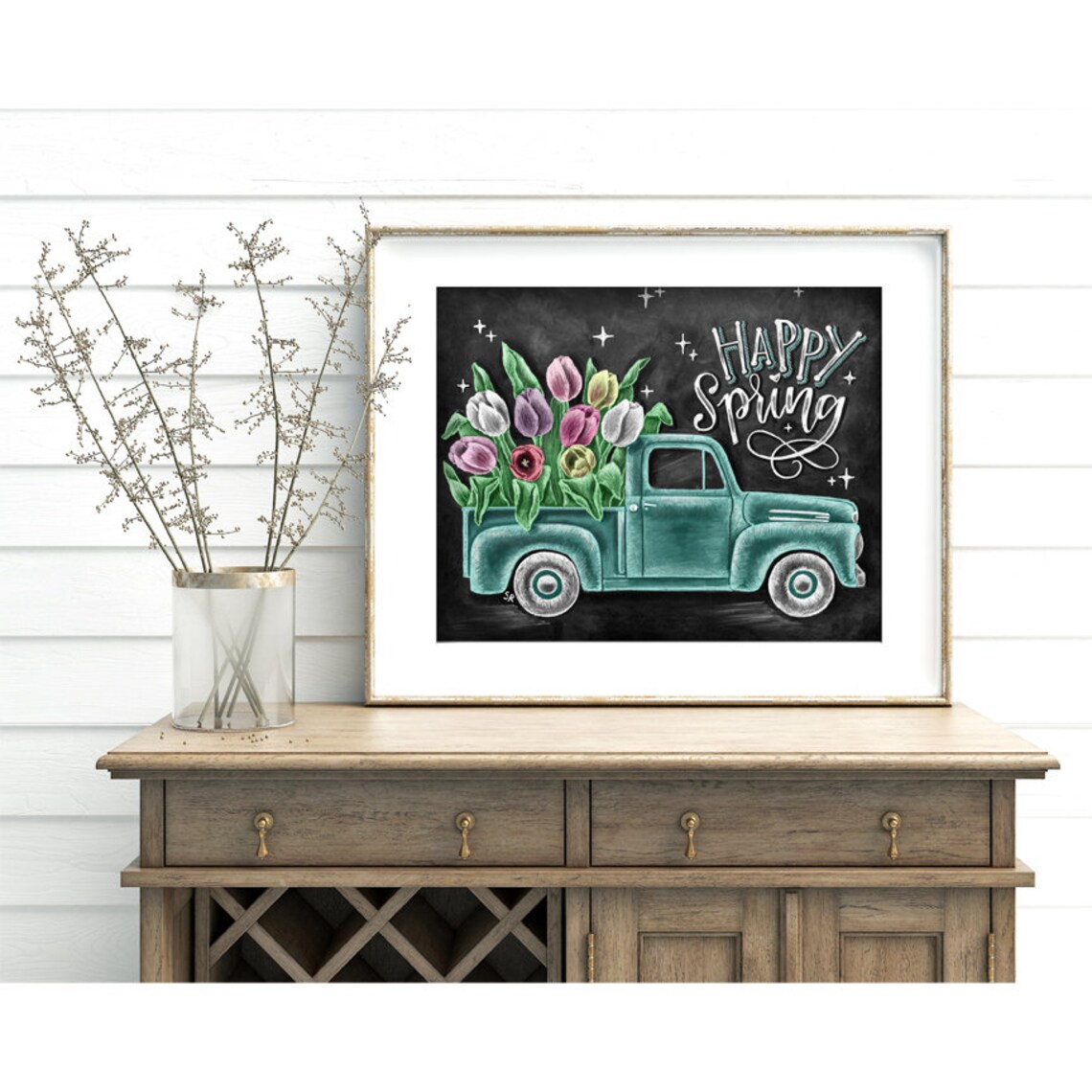 Spring Decor Happy Spring Spring Sign Chalk Art Chalkboard - Etsy
