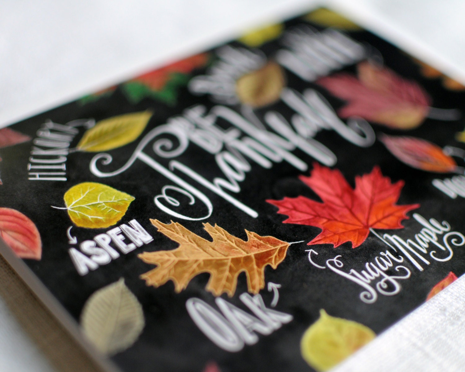 Fall Card Thanksgiving Card Fall Leaves Chalkboard Art - Etsy