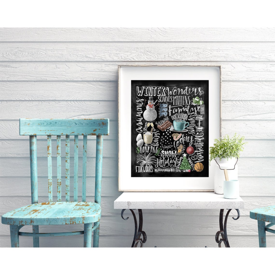 Winter Decor, Word Collage, Holiday Decor, Word Art, Chalkboard Art ...