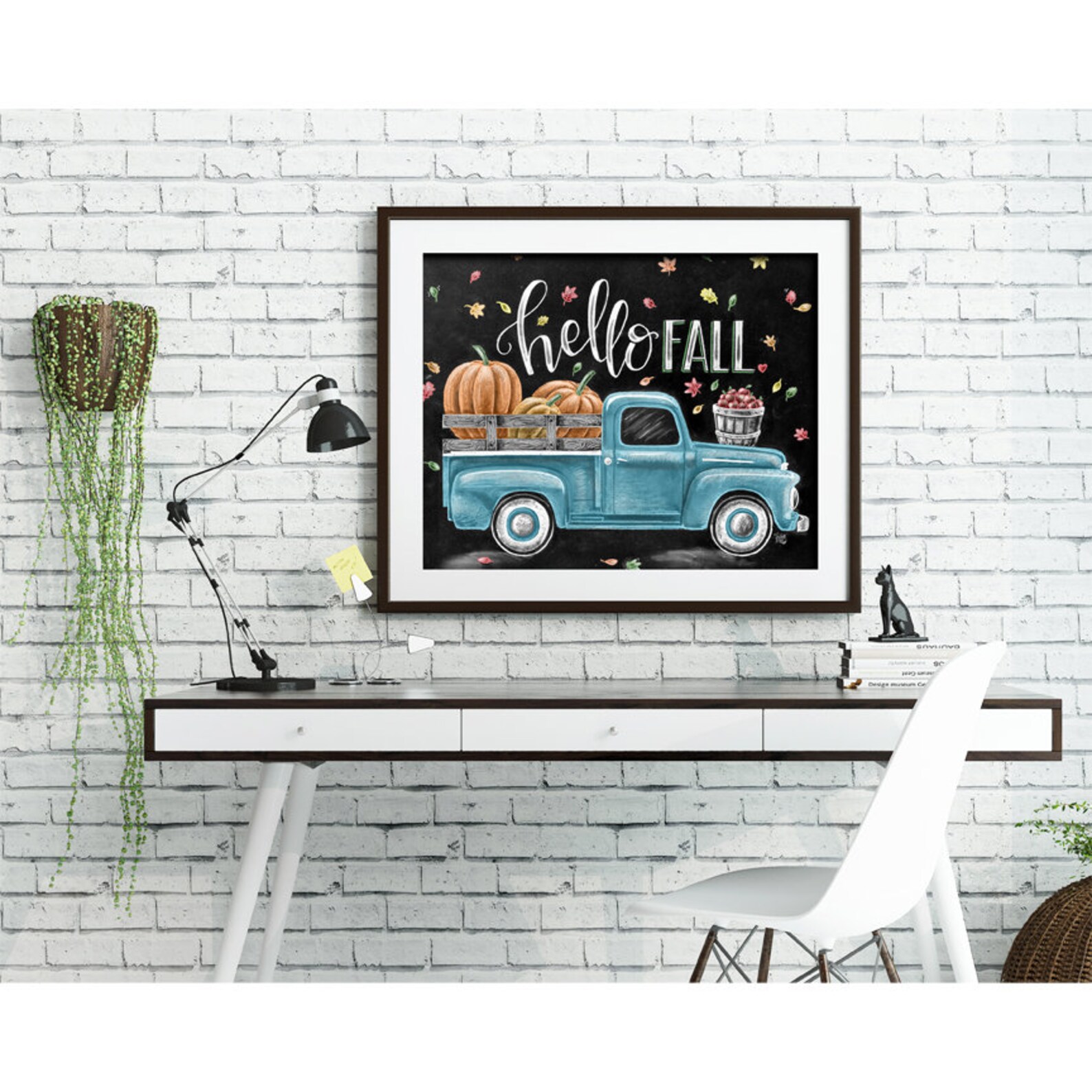 Fall Sign Chalkboard Art Chalk Art Fall Decor Hello Fall | Etsy