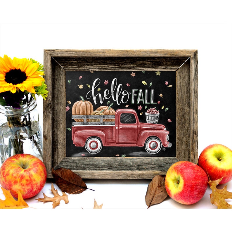 Fall Sign Chalkboard Art Chalk Art Fall Decor Hello Fall - Etsy