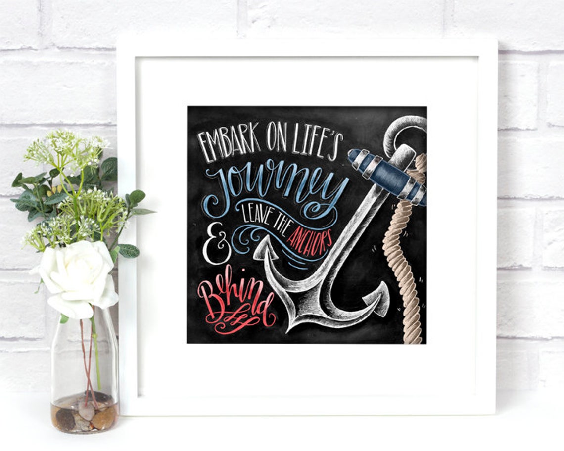 Nautical Decor Chalkboard Art Beach Art Anchor Chalk Art - Etsy Canada