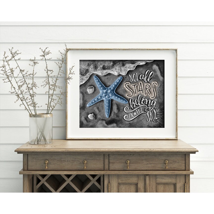 Starfish Art Beach Decor Starfish Print Beach Print | Etsy