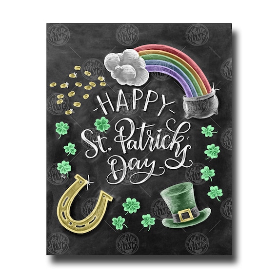 Feliz Día de San Patricio Arte mural Arte del Día de San - Etsy España
