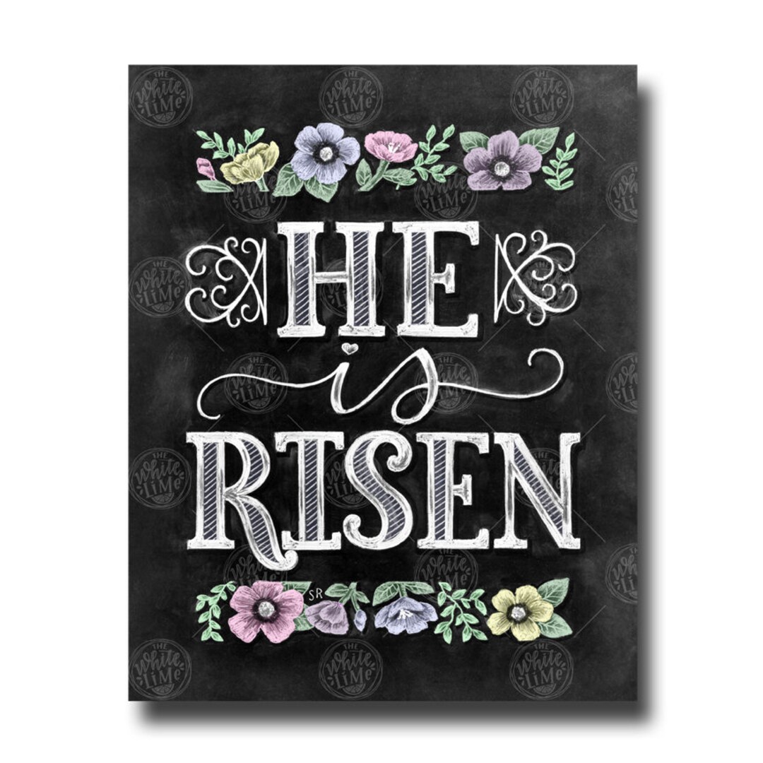 He is Risen Sign, Easter Sign, Easter Art, Chalk Art, Chalkboard Art ...