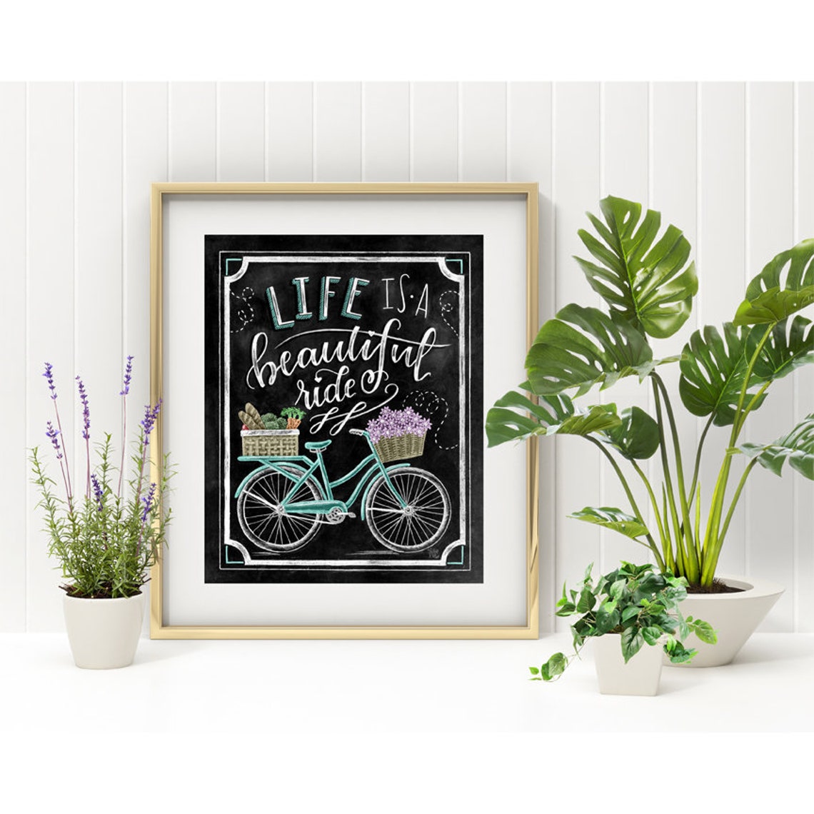 Bicycle Art Bicycle Print Spring Decor Life is A Beautiful - Etsy