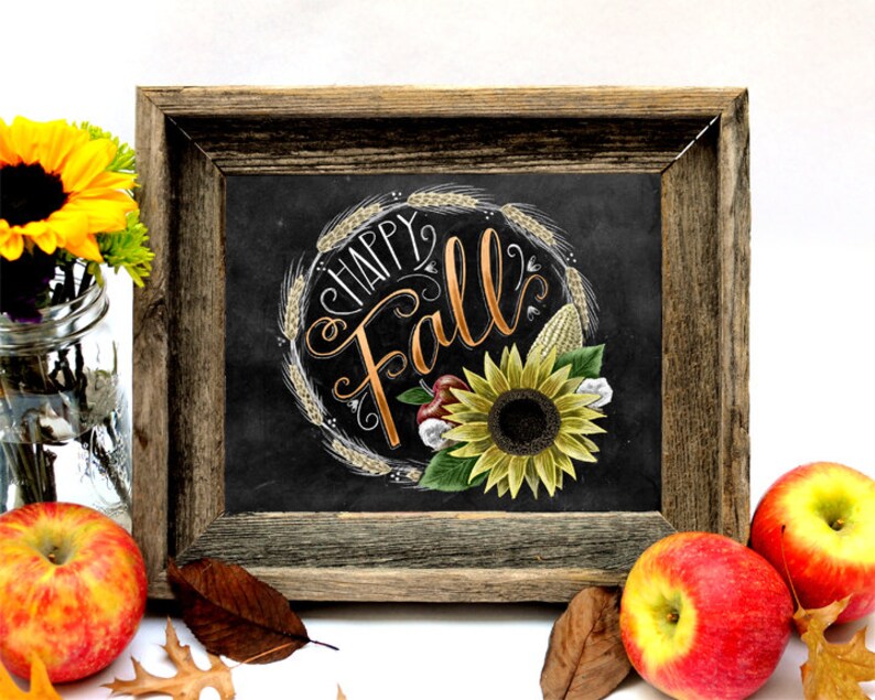 Fall Sign Happy Fall Yall Fall Wreath Chalkboard Art Chalk | Etsy