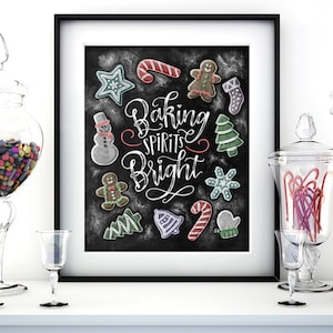 Christmas Cookie Exchange, Holiday Decor, Baking Spirits Bright ...