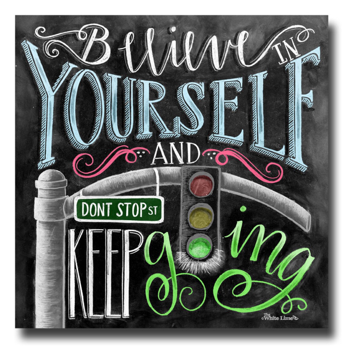 Believe in Yourself Chalk Art Chalkboard Art Inspirational - Etsy