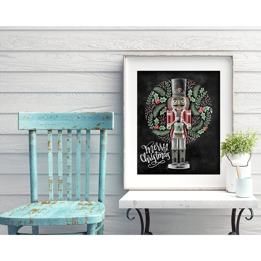 Nutcracker Art Merry Christmas Sign Nutcracker Gift | Etsy