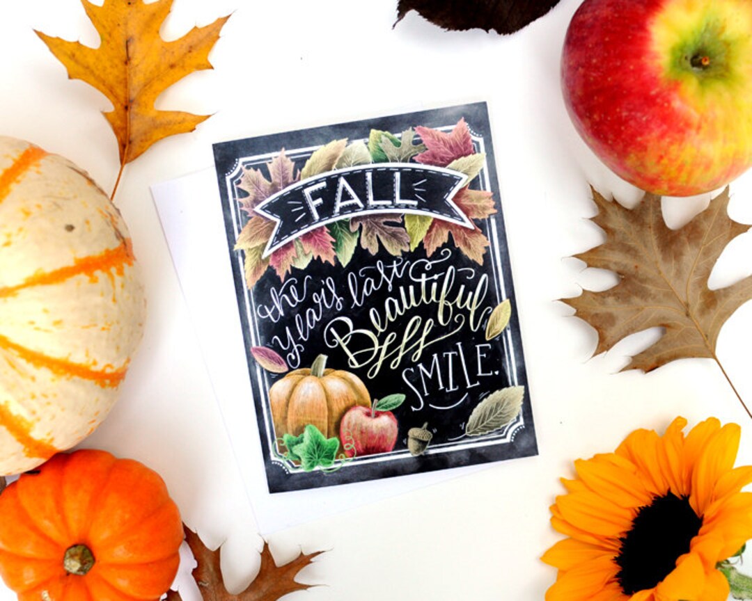 Fall Card, Autumn Card, Chalkboard Art, Chalk Art, Chalkboard Sign ...