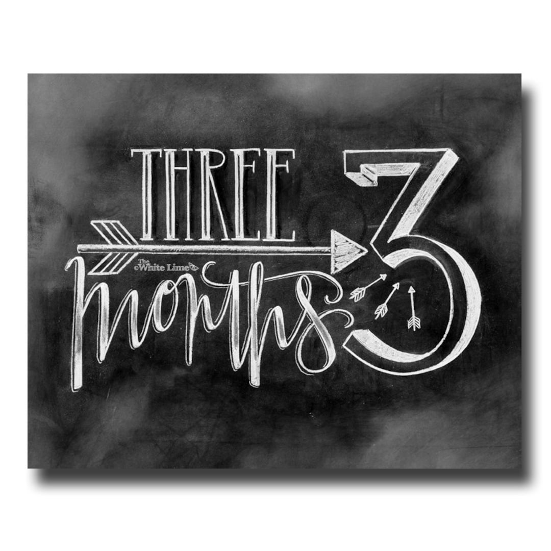 Baby Milestone Chalkboard Art Print, Three Months (digital Download) - Etsy