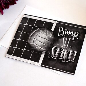 Volleyball Card, Volleyball Coach Gift, Bump, Set, Spike, Volleyball ...