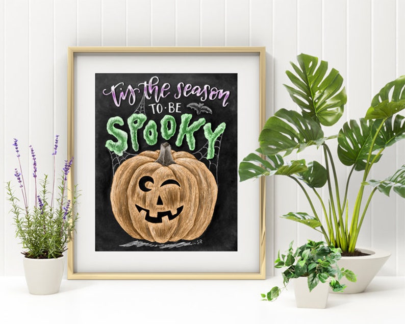 Tis the Season to Be Spooky Halloween Art Chalkboard Art - Etsy