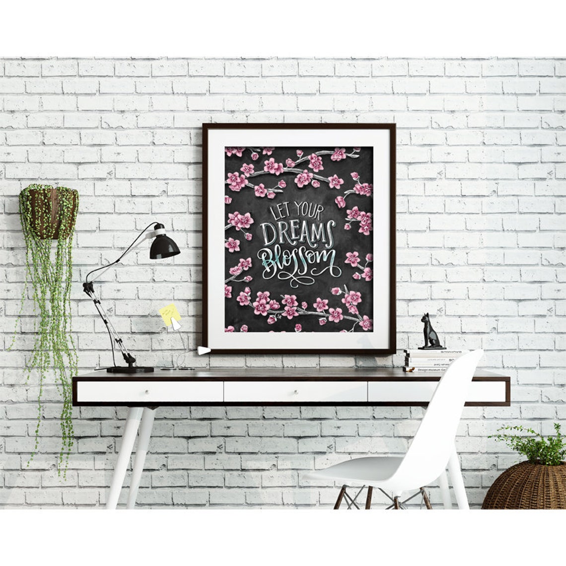 Cherry Blossom Art, Spring Decor, Let Your Dreams Blossom, Spring Sign ...