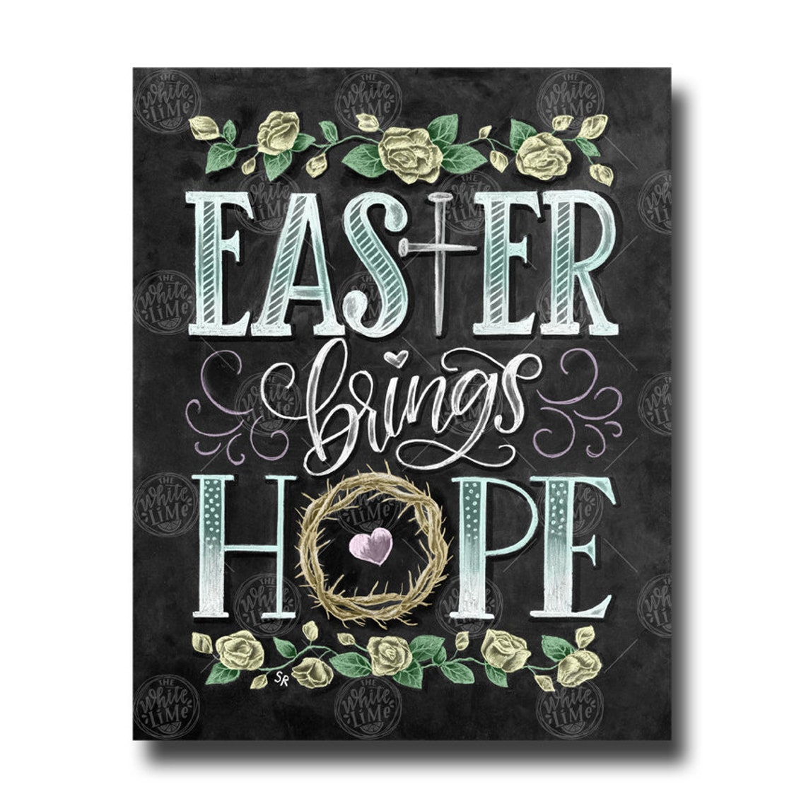 Easter Chalk Art Print - Easter Brings Hope - Farmhouse Spring Decor ...