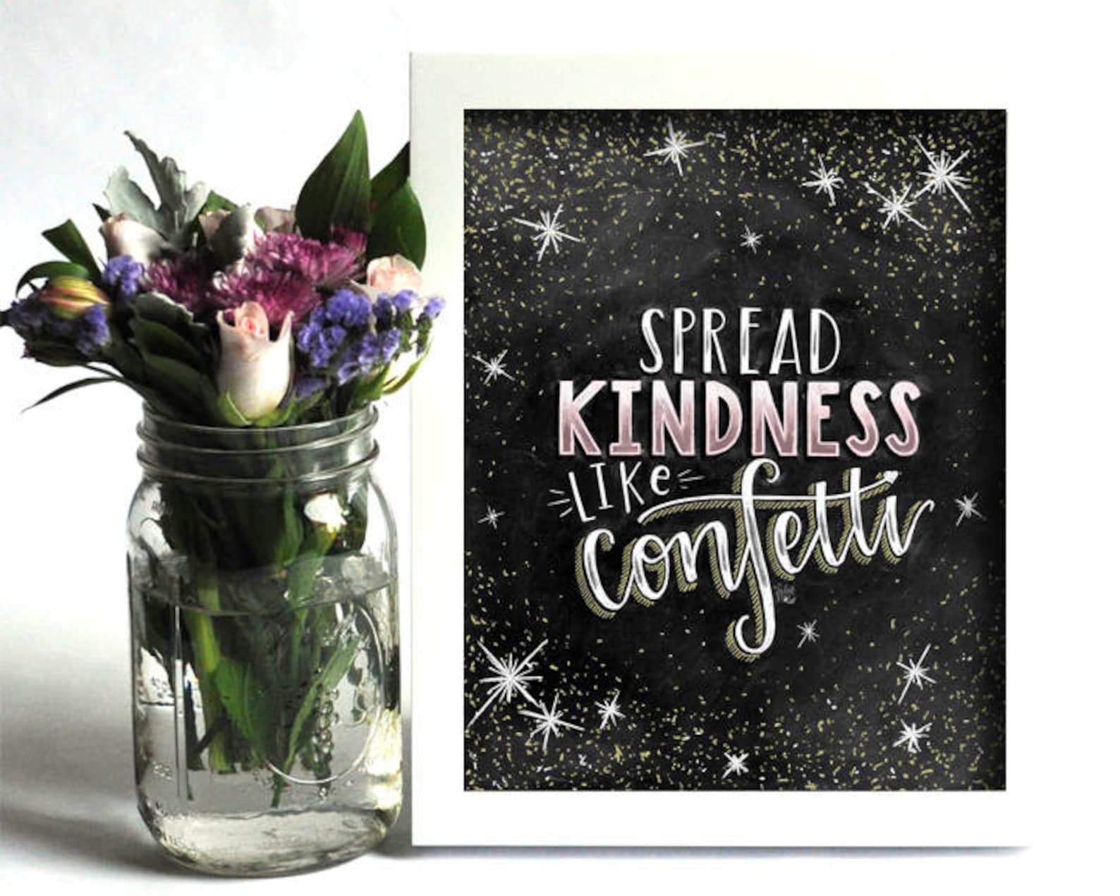 Confetti Art Throw Kindness Around Like Confetti Chalk Art | Etsy