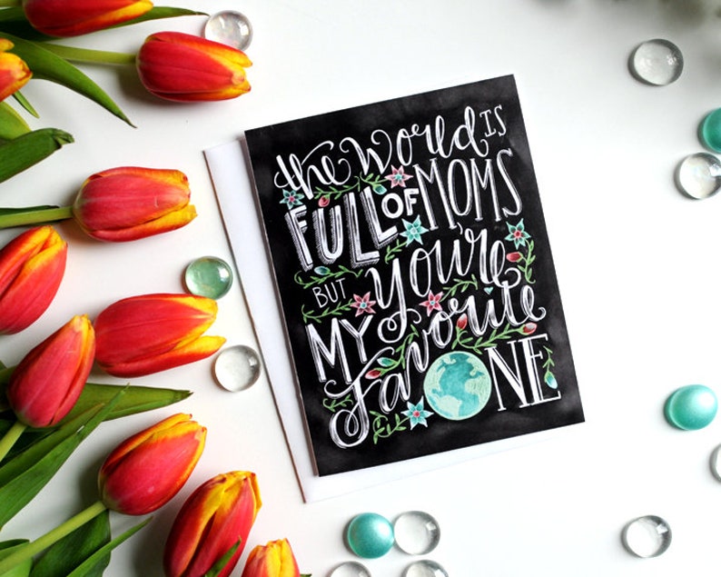 Mothers Day Card Mothers Day Gift Chalkboard Card - Etsy
