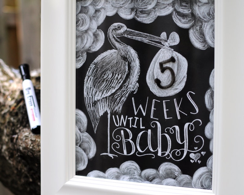 Baby Countdown Baby Countdown Chalkboard Pregnancy - Etsy