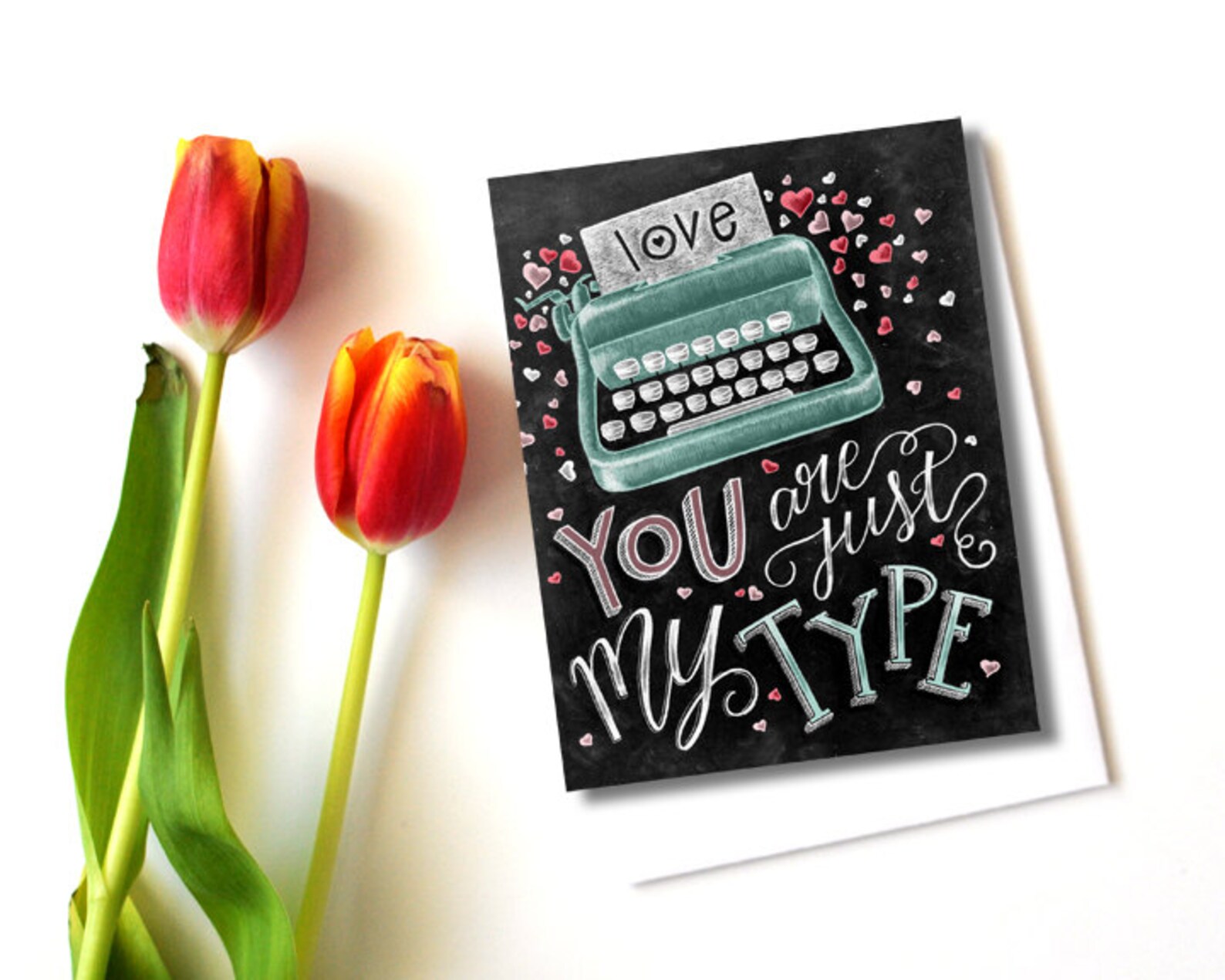 Love Card Valentines Day Card Valentine Card Chalkboard - Etsy