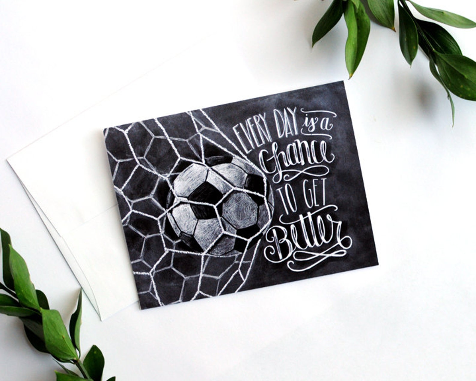 Soccer Card Soccer Coach Gift Motivational Quote Chalkboard | Etsy