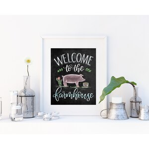 Farmhouse Wall Decor, Farmhouse Sign, Welcome to the Farmhouse, Pig Art ...