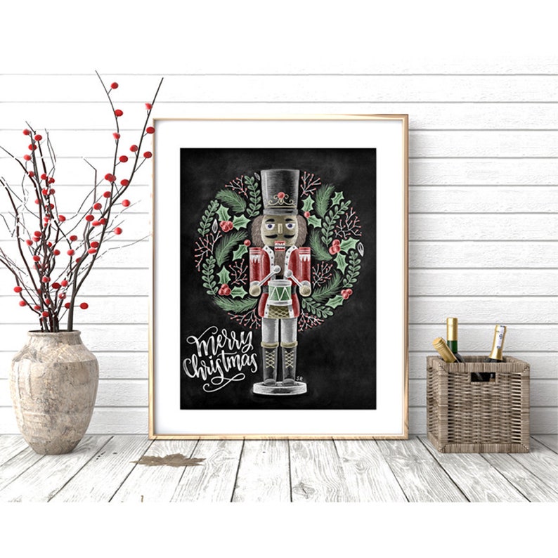 Nutcracker Art Merry Christmas Sign Nutcracker Gift | Etsy
