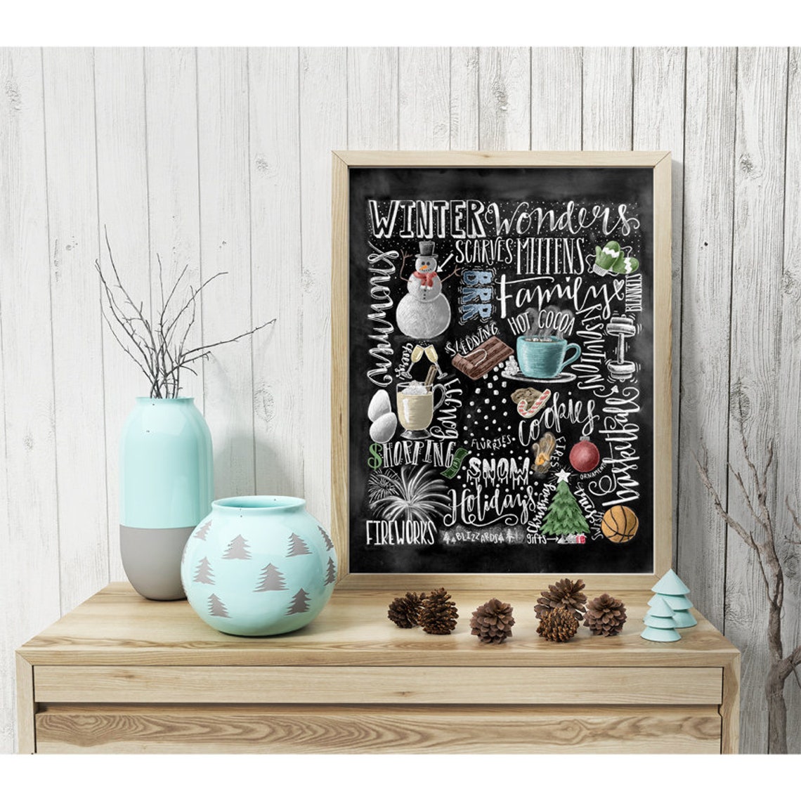 Winter Decor Word Collage Holiday Decor Word Art - Etsy